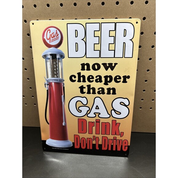 Unbranded | Art | Metal Beer Cheaper Than Gas Sign Wall Art Garage Man ...